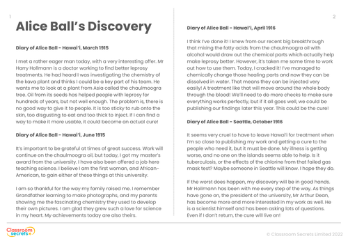 Year 3 Reading Skills - Alice Ball's Discovery | Teaching Resources