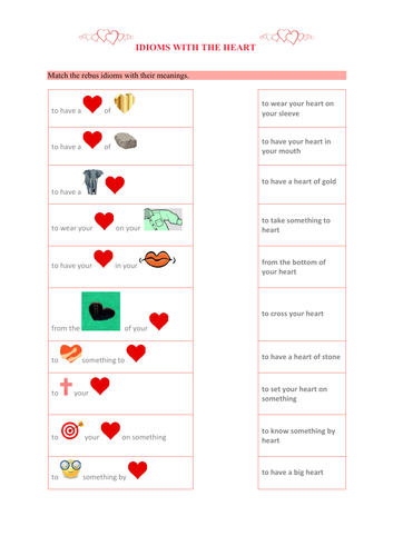 Valentine's Day Idioms with the Heart | Teaching Resources
