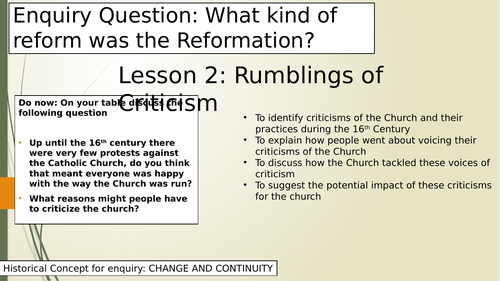 Criticism of the Catholic Church | Teaching Resources