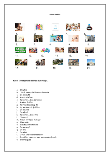 Les fêtes de famille / Family celebrations | Teaching Resources