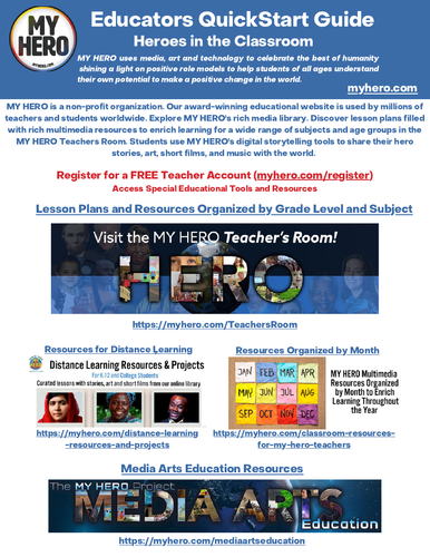 The MY HERO Project FREE Online Resource | Teaching Resources