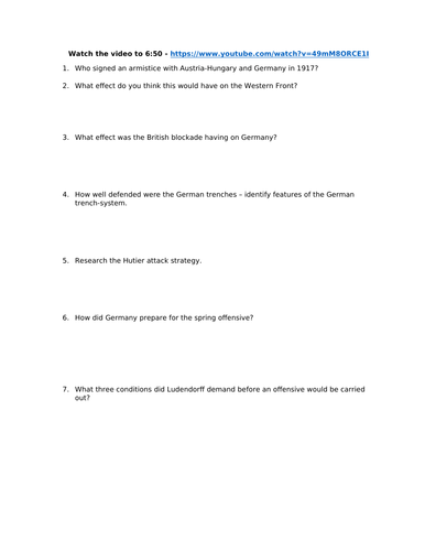 World War I - 13. Ludendorff Offensive | Teaching Resources