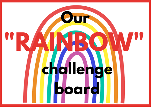 Rainbow Challenge Boards | Teaching Resources