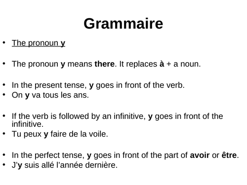 The pronoun y | Teaching Resources
