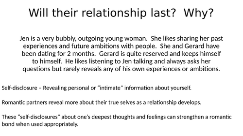 Self-disclosure (AQA Psychology Relationships) | Teaching Resources
