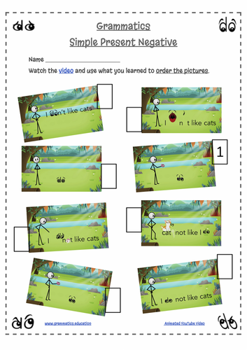 Present Simple Negative animated YouTube video #2 | Teaching Resources