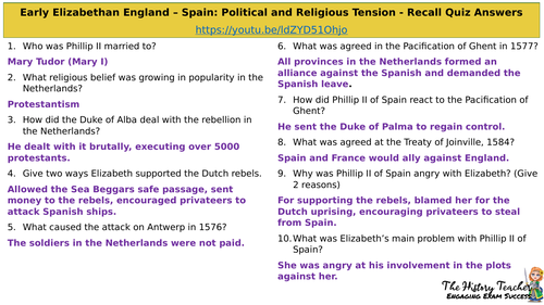EEE Spain: Religious and Political Conflict - Editable Worksheets ...