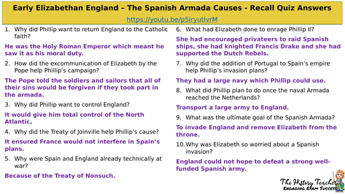 EEE Causes of the Spanish Armada - Editable Worksheets | Teaching Resources