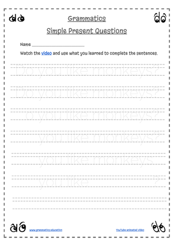 Present Simple Question animated YouTube video #3 | Teaching Resources