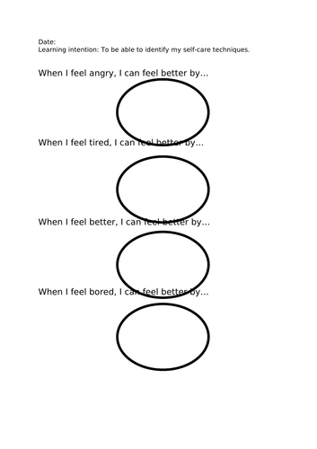 PSHE Self Care Strategies Mental Wellbeing | Teaching Resources