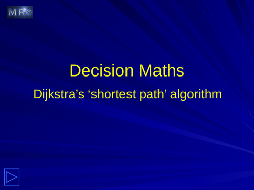 Dijkstra's Shortest Path Algorithm | Teaching Resources