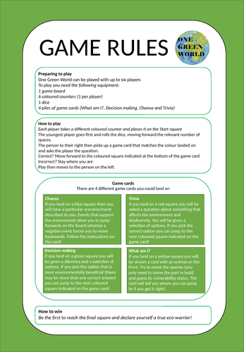 Sustainability Board Game | Teaching Resources