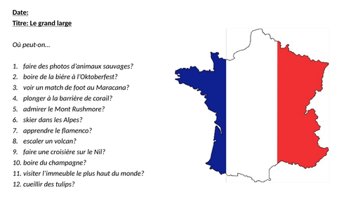 AQA/EDEXCEL Studio GCSE French (Higher) – Module 5 – Point de départ 1 ...