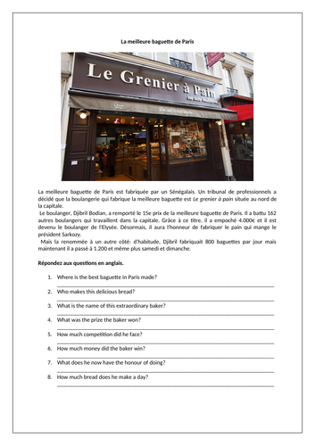 French food | Teaching Resources