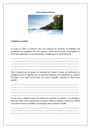 AQA/EDEXCEL Studio GCSE French (Higher) – Module 5 – Des vacances de ...