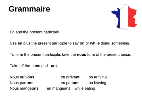 Using en with the present participle | Teaching Resources