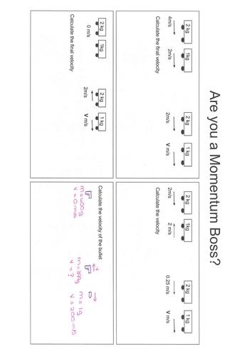 Momentum Calculations and Simple Collisions | Teaching Resources