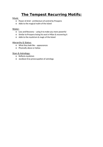 A Level English Literature - The Tempest | Teaching Resources