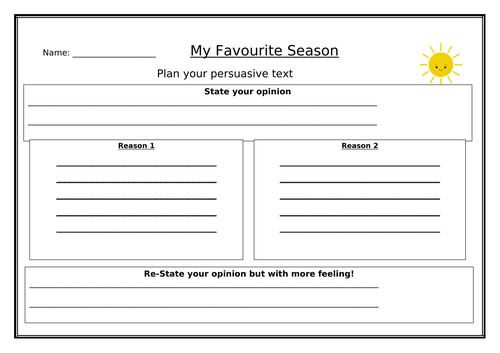 Persuasive Writing Lesson: My Favourite Season | Teaching Resources