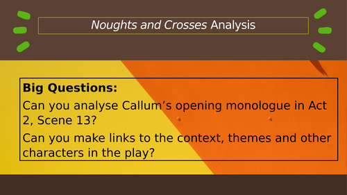 ‘Noughts and Crosses’ Playscript SOW and Resources | Teaching Resources