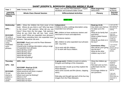 Leon and the Place between Lesson Plan | Teaching Resources