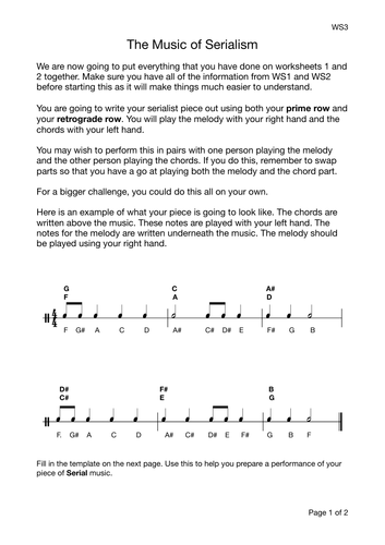 Serial Music-Year 9 (3 Lessons on Serialism) | Teaching Resources