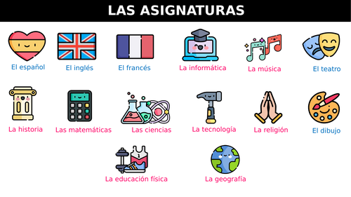 Las asignaturas - School subjects (Conti Style) | Teaching Resources