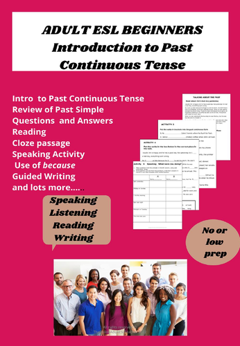 Introduction to Past Continuous Tense for Adult ESL Beginners ...