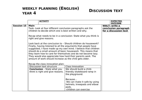 Talk for Writing Discussion Year 4 text should children learn cookery ...