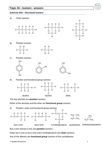 Isomerism OCR AS Chemistry | Teaching Resources