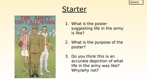 World War I Unit of Work KS3 6 lessons | Teaching Resources