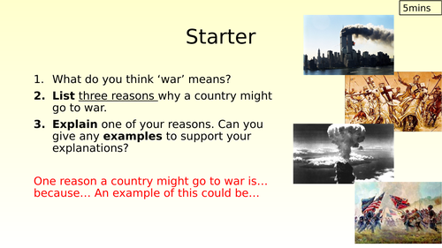 World War I Unit of Work KS3 6 lessons | Teaching Resources