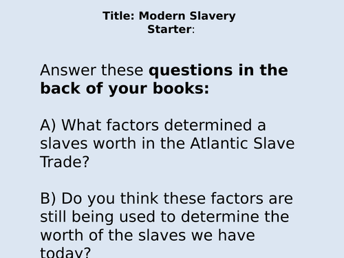 Modern Slavery | Teaching Resources