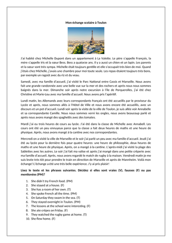 AQA/EDEXCEL Studio GCSE French (Higher) – Module 6 – En échange – Page ...