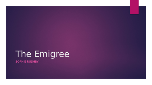 The Emigree | Teaching Resources