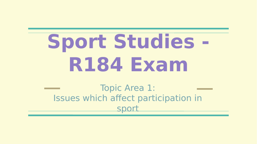 R184 OCR Sport Studies NEW SPEC 2022 Powerpoints for all topic areas ...