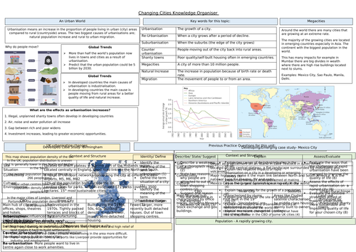 Changing Cities GCSE knowledge organiser | Teaching Resources Changing Cities GCSE knowledge organiser | Teaching Resources