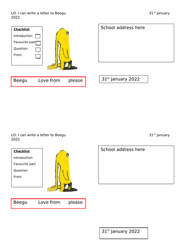 Beegu KS1 Entire Writing Unit - Predictions, Captions, SPaG and Letters ...