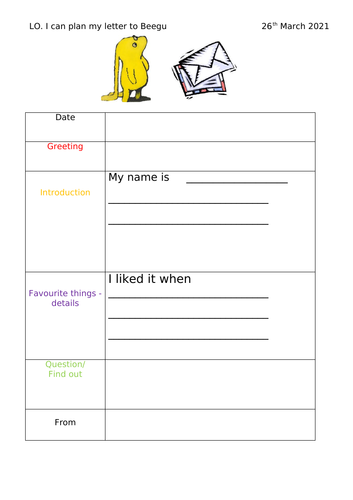 Beegu KS1 Entire Writing Unit - Predictions, Captions, SPaG and Letters ...