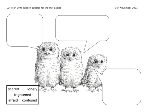 Owl Babies Emotions Writing KS1 | Teaching Resources