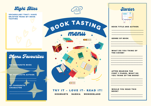 "Book Tasting" Menu | Teaching Resources