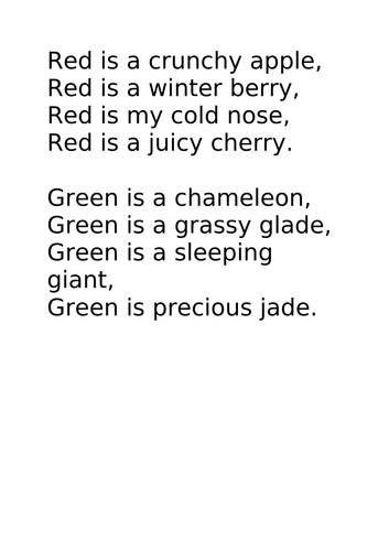 List poem Y1/EYFS planning | Teaching Resources