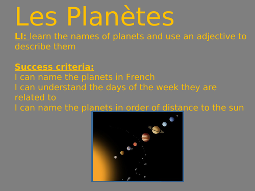 The French Solar System | Teaching Resources