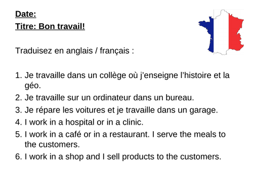 AQA/EDEXCEL Studio GCSE French (Higher) – Module 7 – Point de départ ...