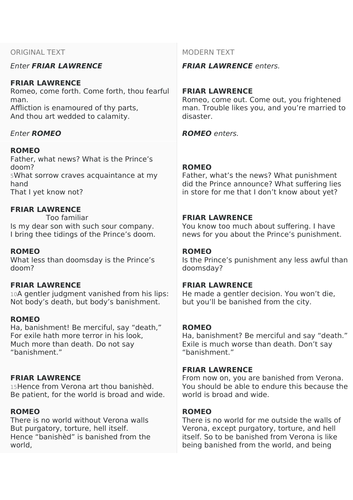 Romeo and Juliet Act 3 scene 3 worksheet bundle | Teaching Resources