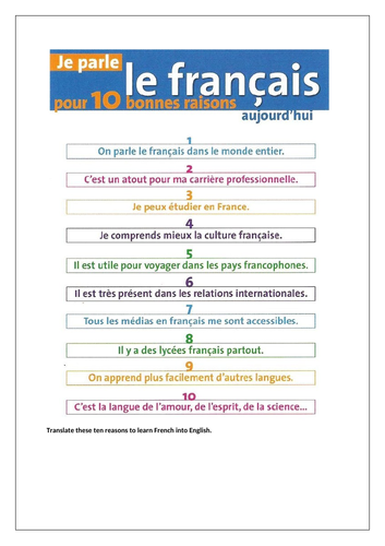 The importance of languages / The importance of learning French ...