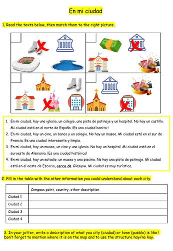 En mi ciudad - reading and writing | Teaching Resources