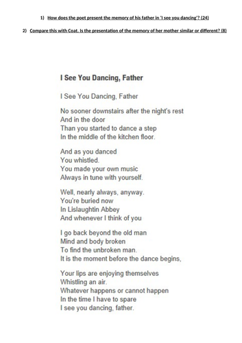 AQA GCSE English Literature Unseen Poetry Revision | Teaching Resources