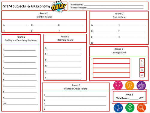 Careers STEM Subject and Economy Quiz | Teaching Resources