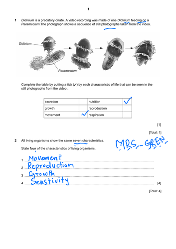 CAIE/IGCSE Biology topical questions with mark scheme. | Teaching Resources